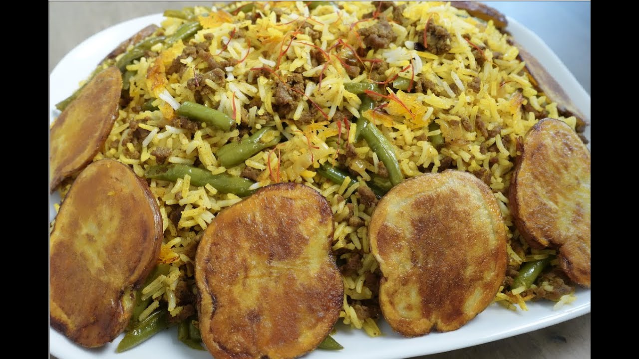 Loobia Polo Recipe (Persian Green Bean Rice). Easy, tasty dinner. Must ...