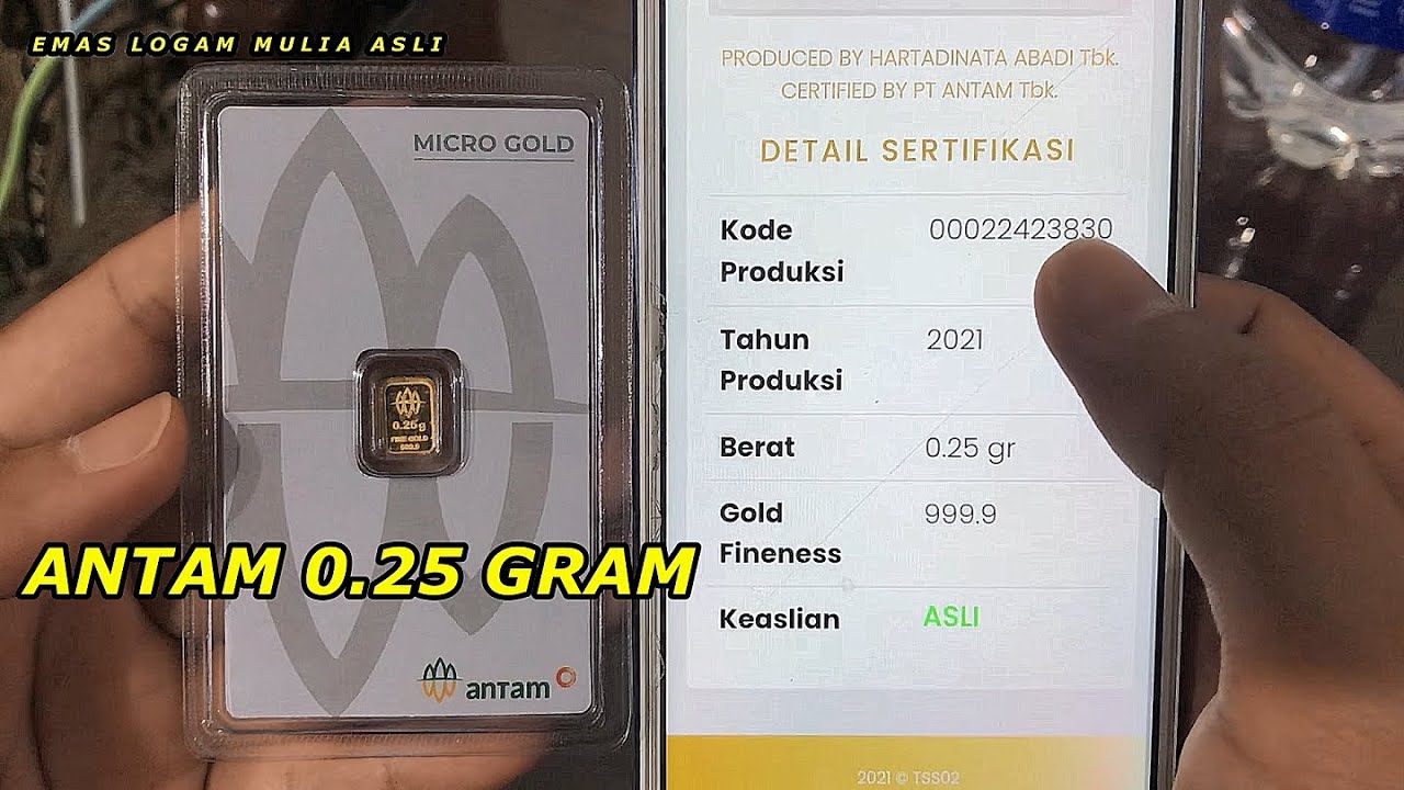 MICRO (Mini) GOLD ANTAM 0.25 Gram Emas paling Kecil 0,25 Gr MiniGold ...