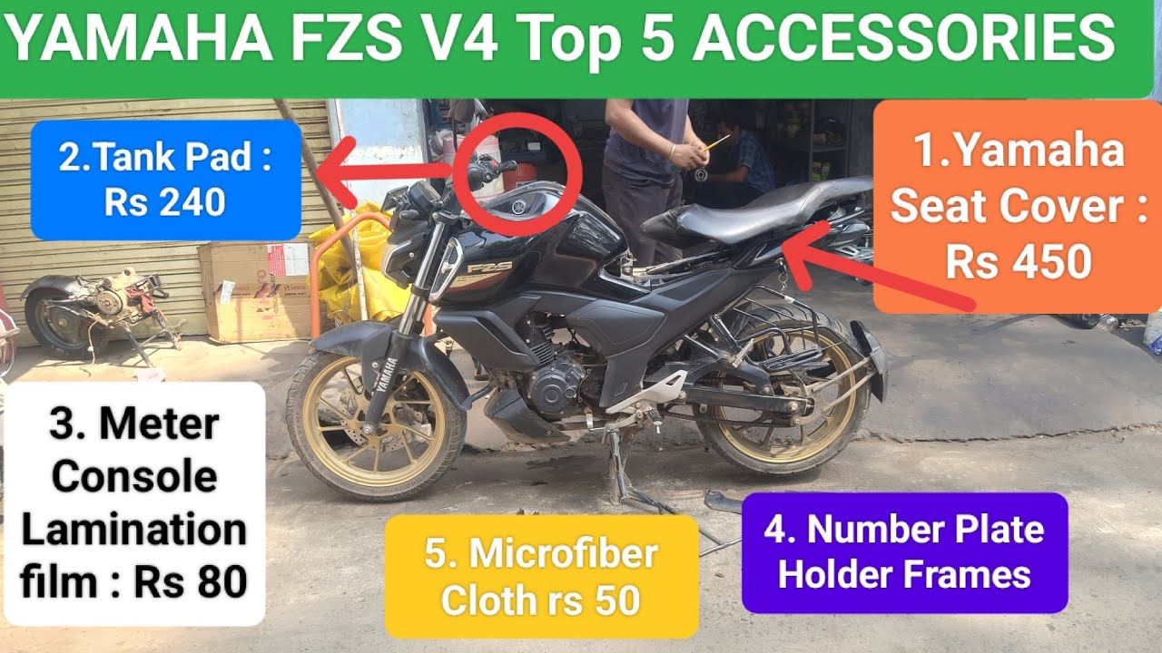 Yamaha fzs V4 2025 Accessories l Fz v4 Accessories l Seat cover Tank ...