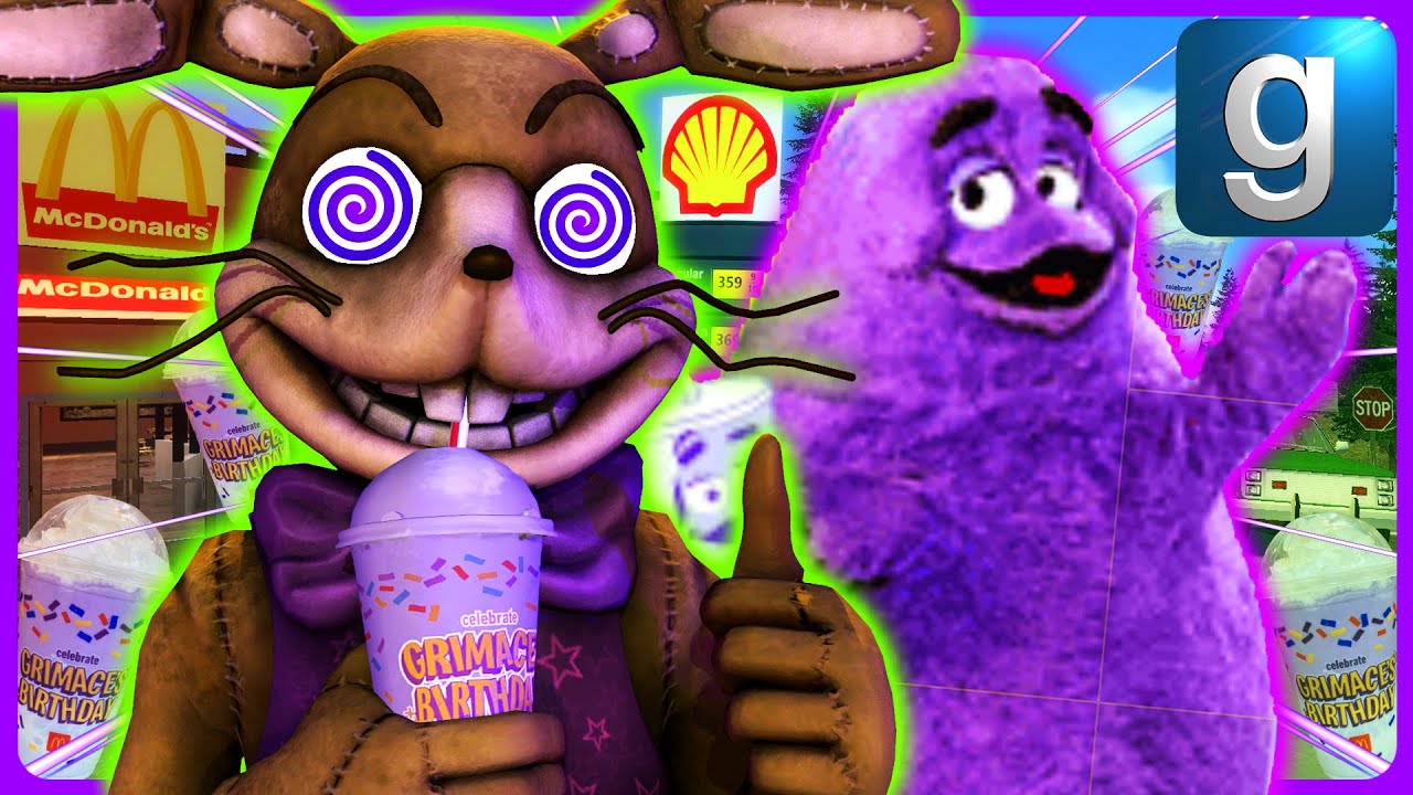 Gmod FNAF | Glitchtrap Gets Hunted Down By Grimace From McDonald’s ...