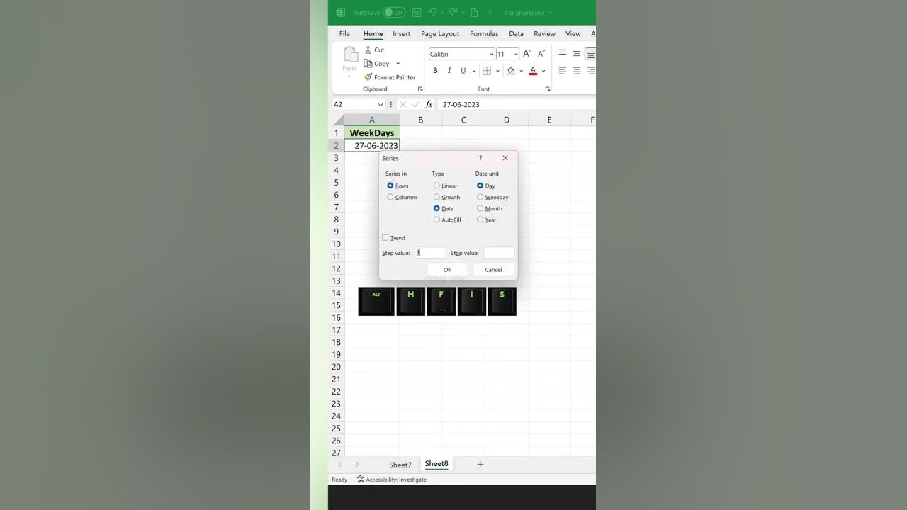 How to make a weekday date in excel #excellife #combinedata #exceltips #exceltech #excelformula ...