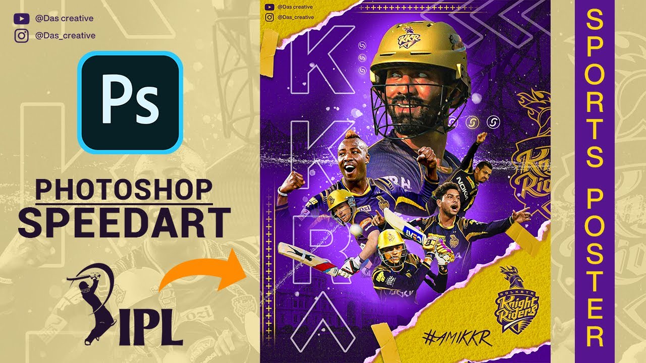 IPL Team Poster design in Photoshop | Indian Premier league Poster ...