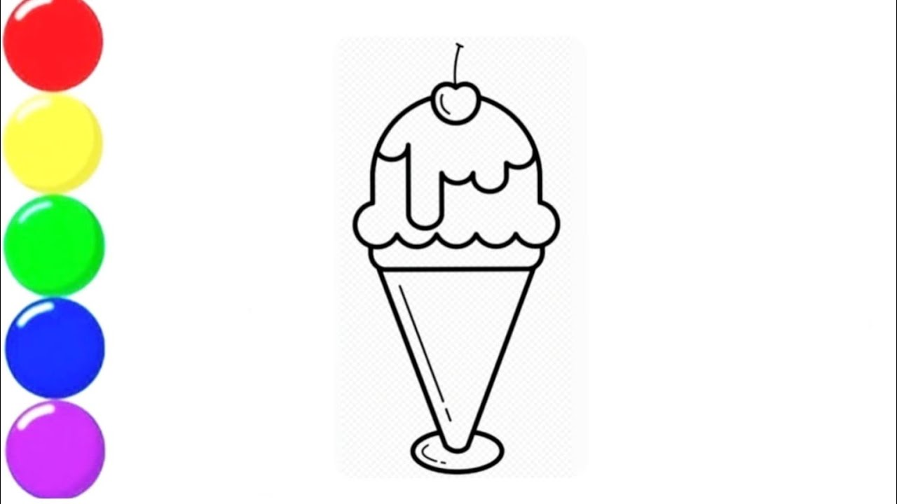 Menggambar dan mewarnai es krim/ how to draw a cute ice cream - YouTube