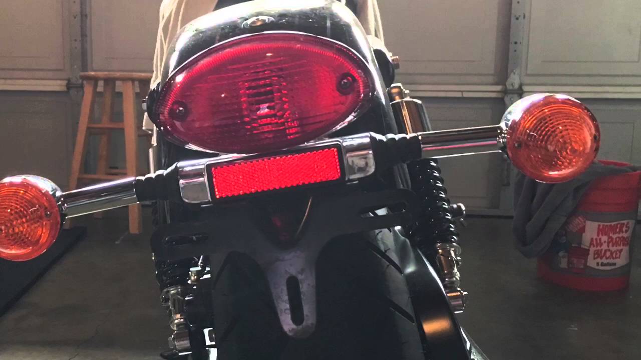 2014 Speedmaster British Customs turn signal tail light - YouTube