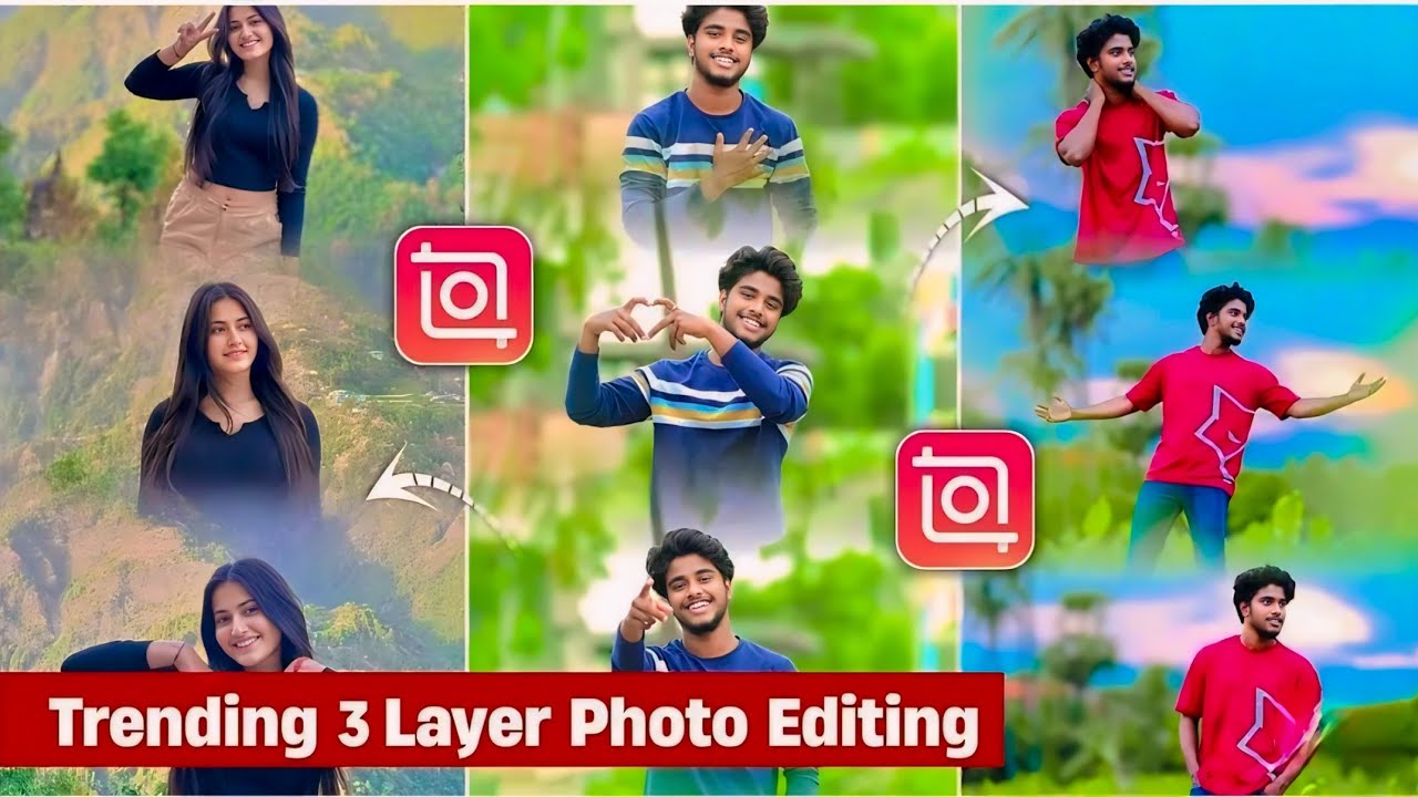 3 Layer Photo video editing | Inshot trending video editing telugu ...