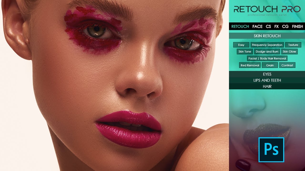 Change Lips color in Retouch Pro Panel ( Photoshop ) - YouTube