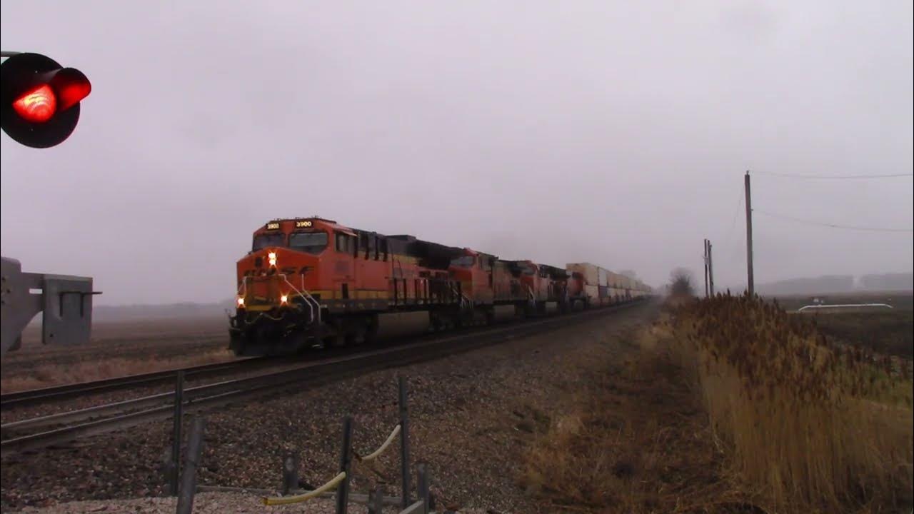 Fog Before the Storm!! BNSF “Z” Racing West Over the Tynan Rd Crossing - Chillicothe Subdivision ...
