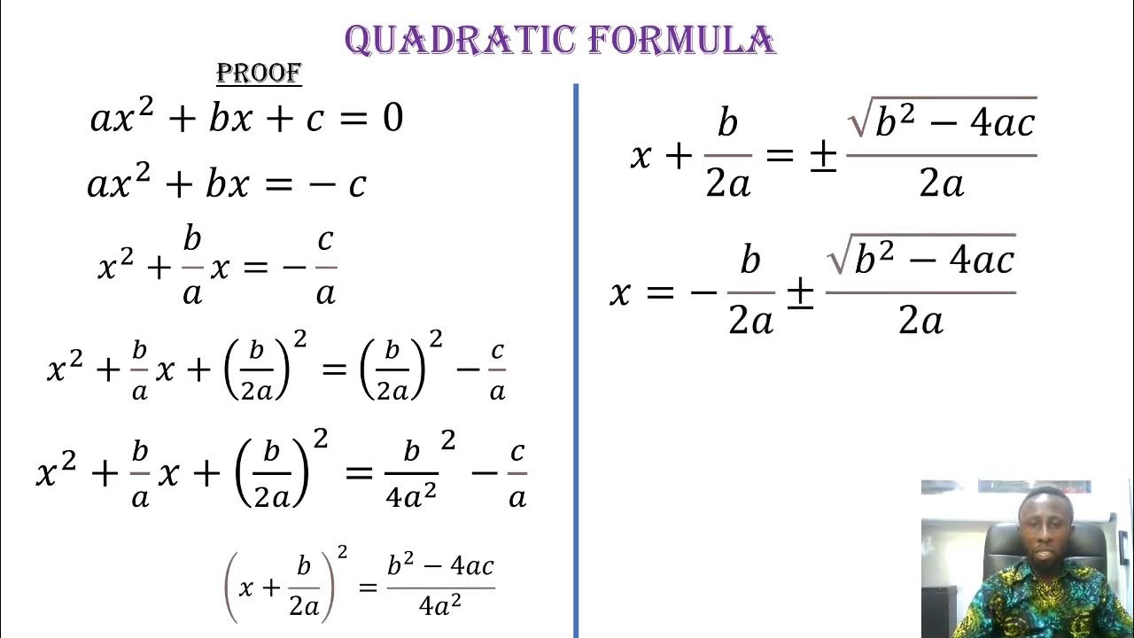 Quadratic formula with it prove and examples (Polynomials part 3) - YouTube