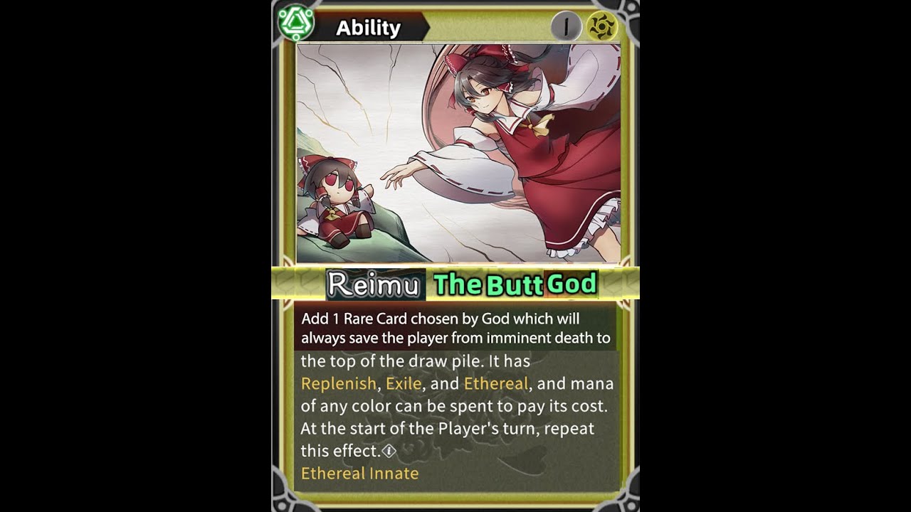 Reimu does literally nothing except cast Spell Card Duel and The Butt ...