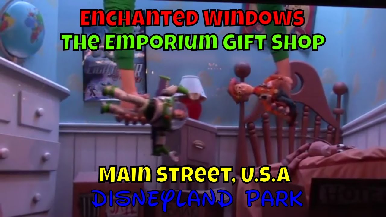 The Main Street Enchanted Windows Of The Emporium At Disneyland Park ...