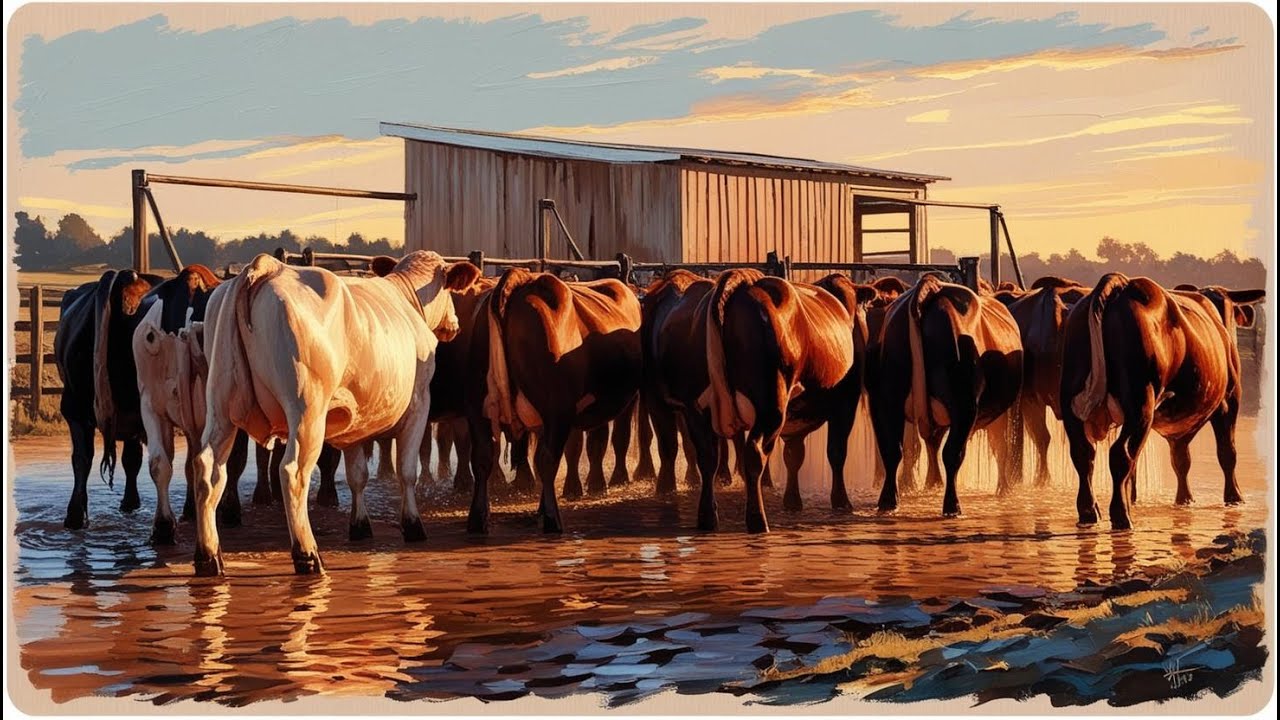 Managing 1000+ cattle in a 3 meters deep diptank - YouTube