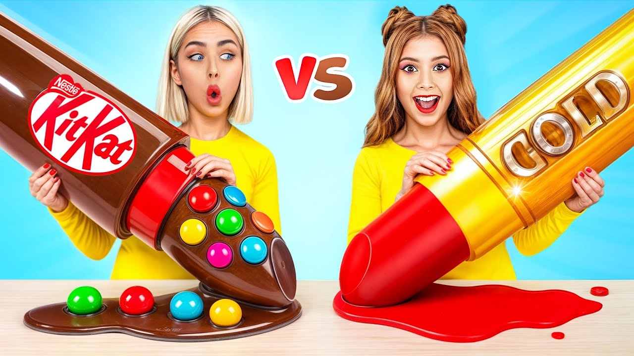 Chocolate Vs Real Food Challenge | Expensive VS Cheap Food Competition ...