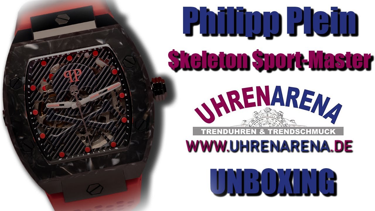 Philipp Plein Skeleton Sport-Master Garnet (rot) Automatik | Unboxing ...