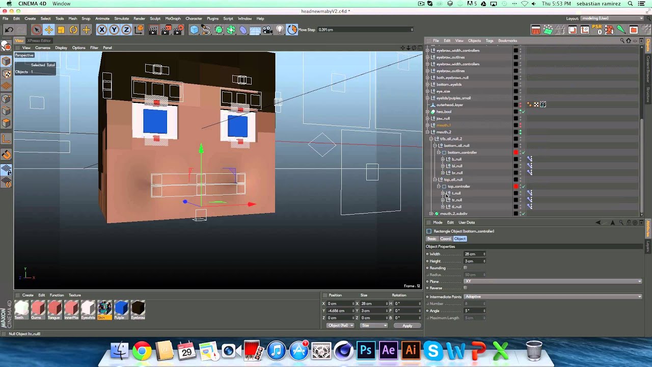 Minecraft Facial Rigging pt 3 Cinema 4d - YouTube