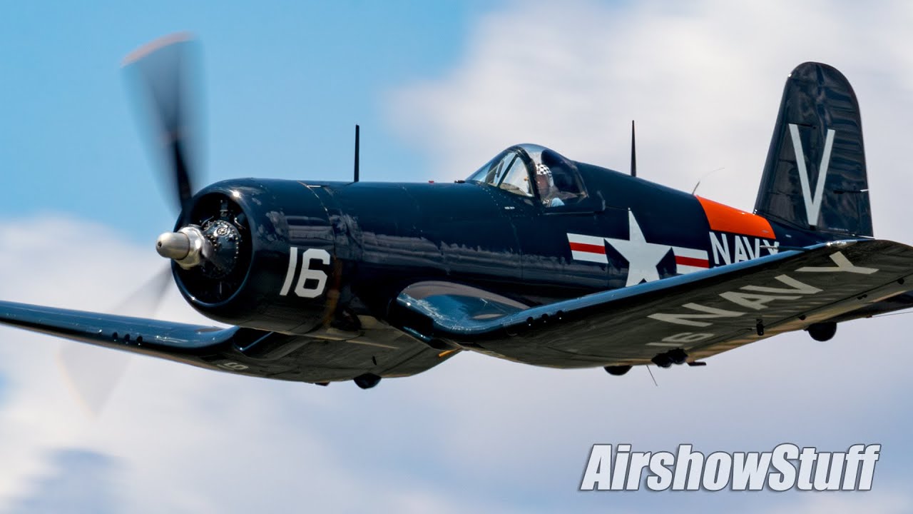 F4U Corsair Aerobatics/Flybys + Wing Fold! - TBM Avenger Gathering 2024 - YouTube