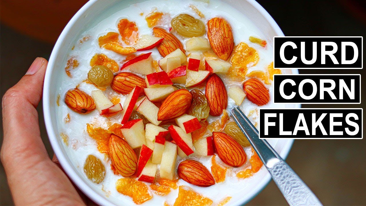 Easy Breakfast Recipe Idea - Curd Cornflakes Recipe - YouTube
