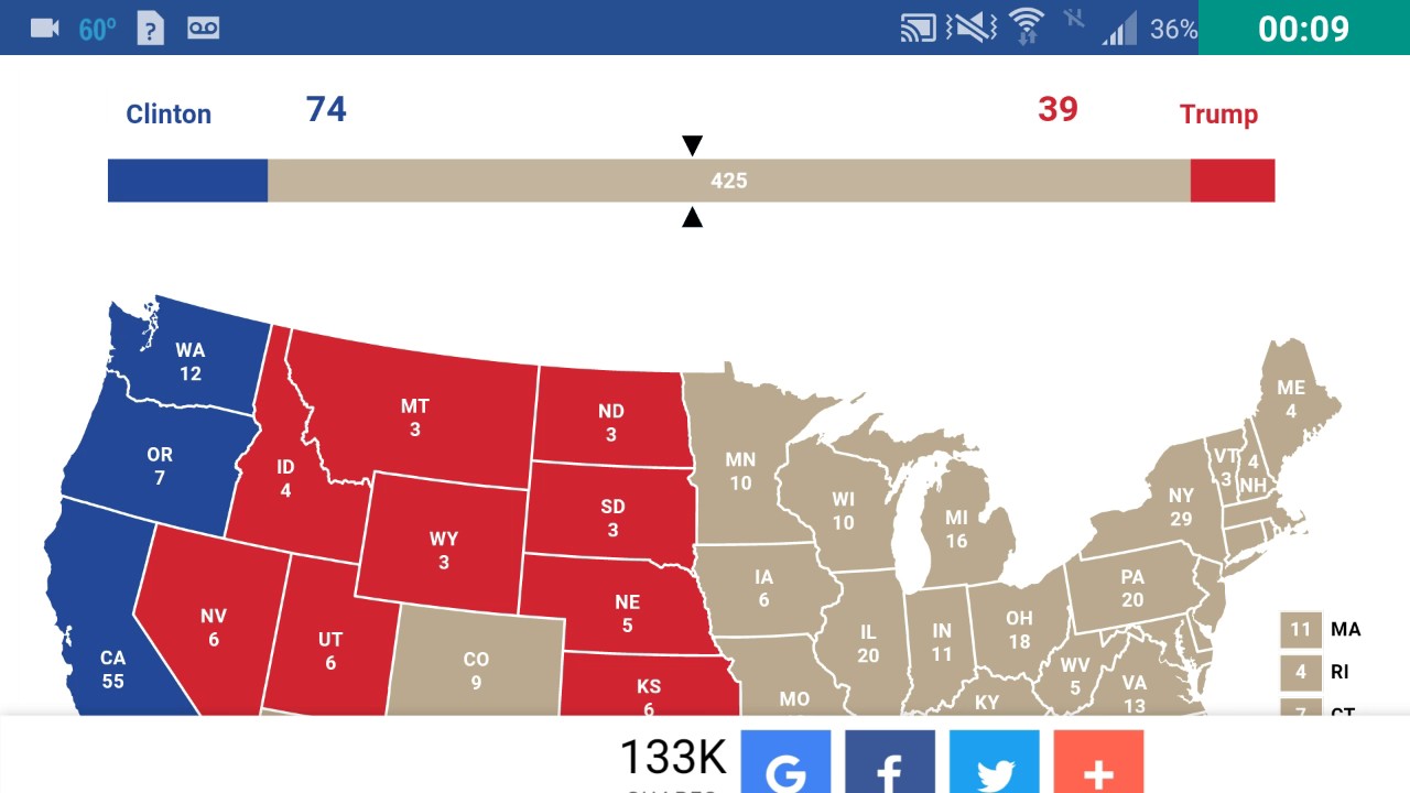Presidential Polls November 4th Electoral Map - YouTube