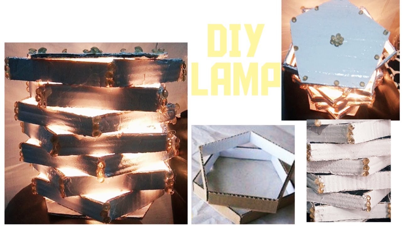 How To Make Table Lamp / Lamp From Cardboard / Cardboard Craft Idea ...