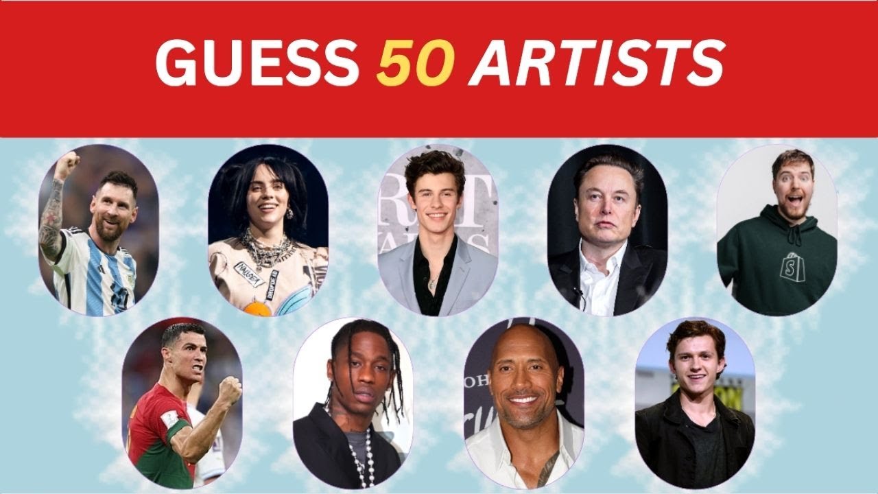 Guess The 50 Artists - 3 levels - YouTube