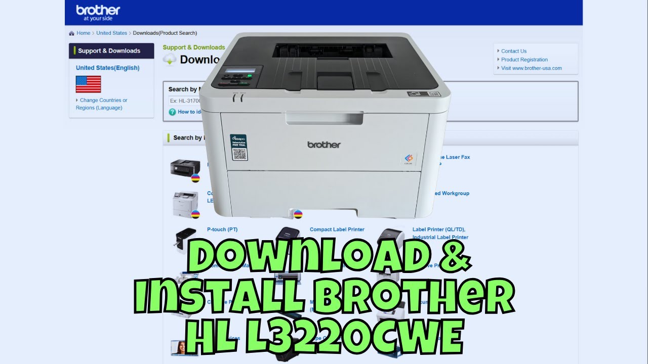 How To Download & Install Brother HL L3220CWE Printer Driver in Windows ...