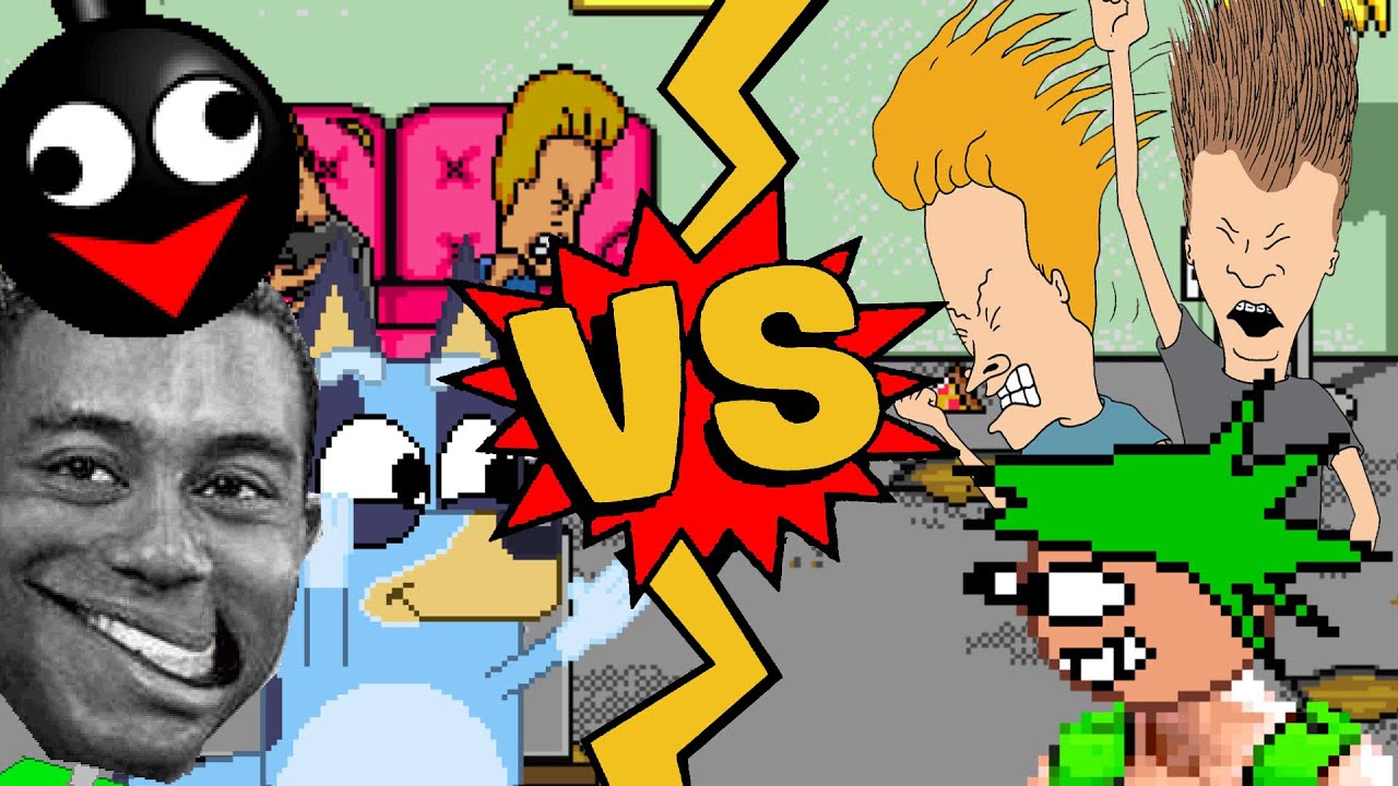 M.U.G.E.N Battles | Bluey Zeeky H. Bomb/Omega Tiger Woods vs Beavis ...