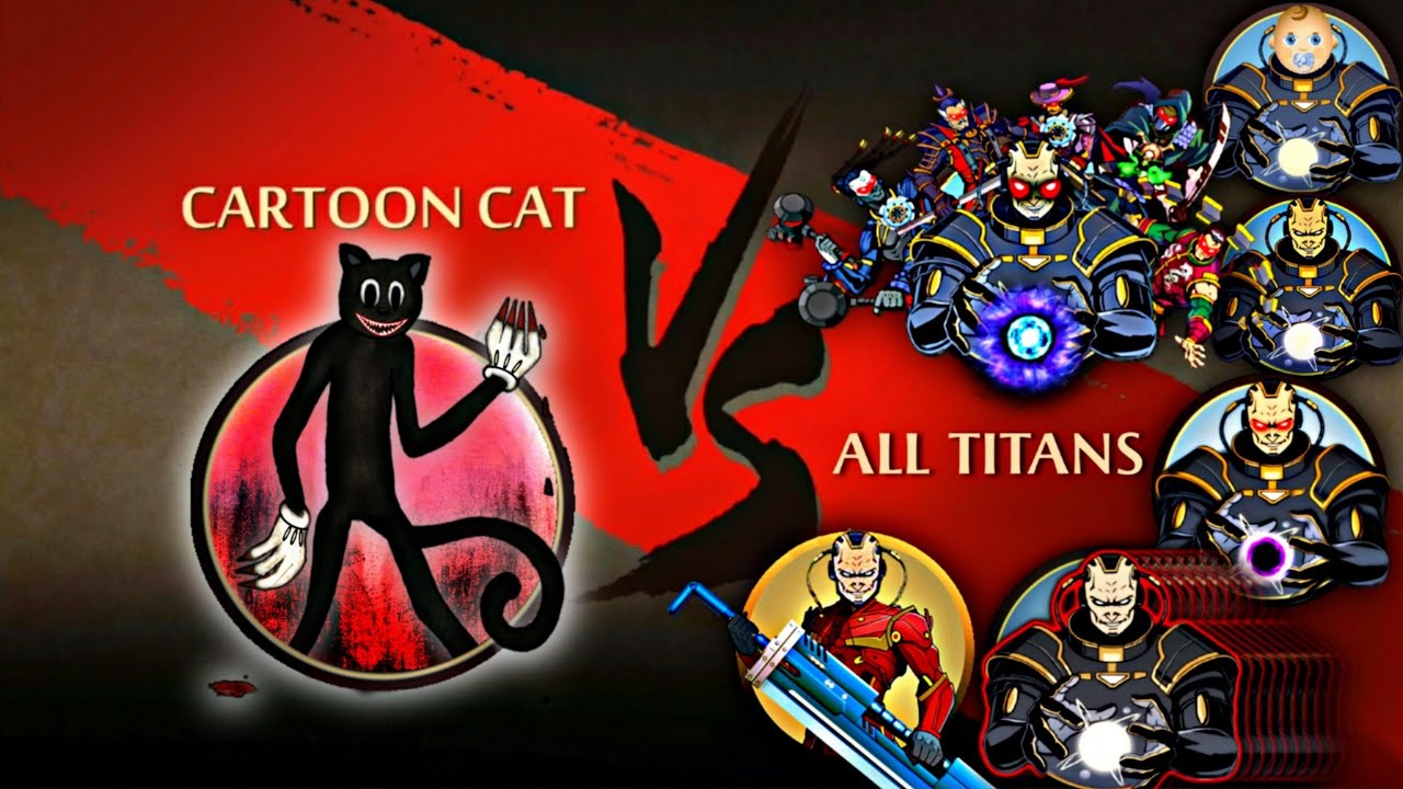 Shadow Fight 2 The Cartoon Cat Vs All Titans - YouTube