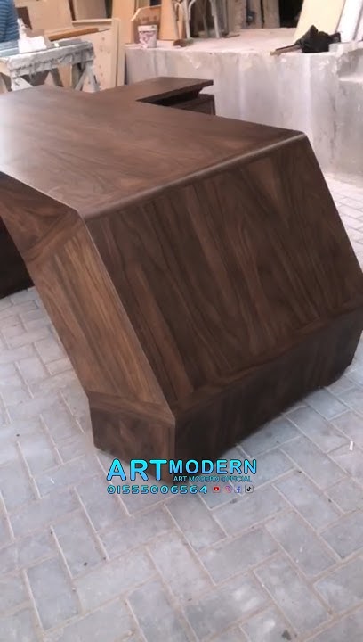 مكتب خشب مودرن مقاس 190 سم خشب طبيعى قشرة جوز ترك ودهان استر#مكتب_خشب ...