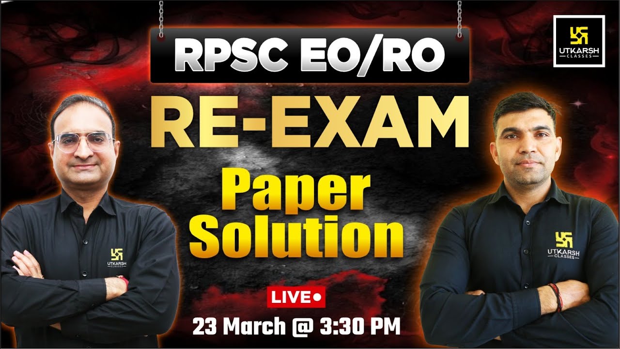 RPSC EO/RO RE-Exam 2025 | EO/RO RE-Exam Paper Solution By Narendra Sir ...