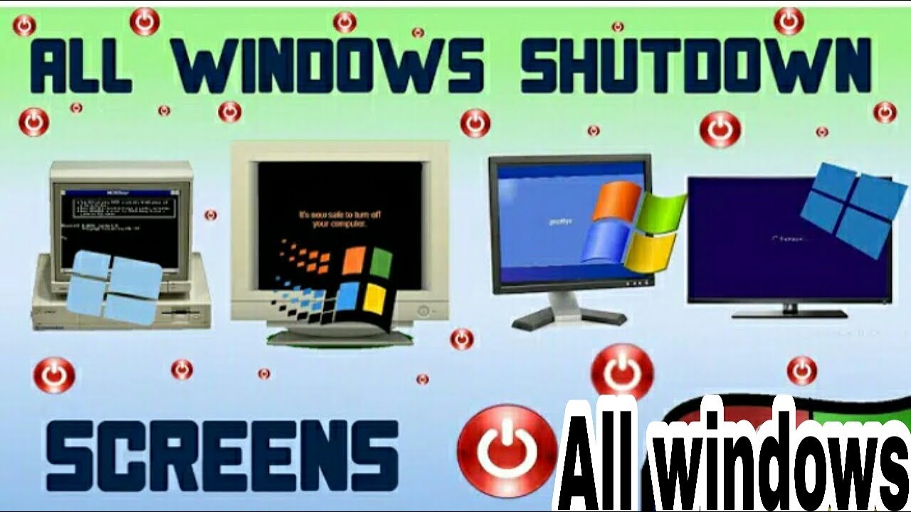 ALL MICROSOFT WINDOWS SHUTDOWN SCREENS 1 0 SERVER - YouTube