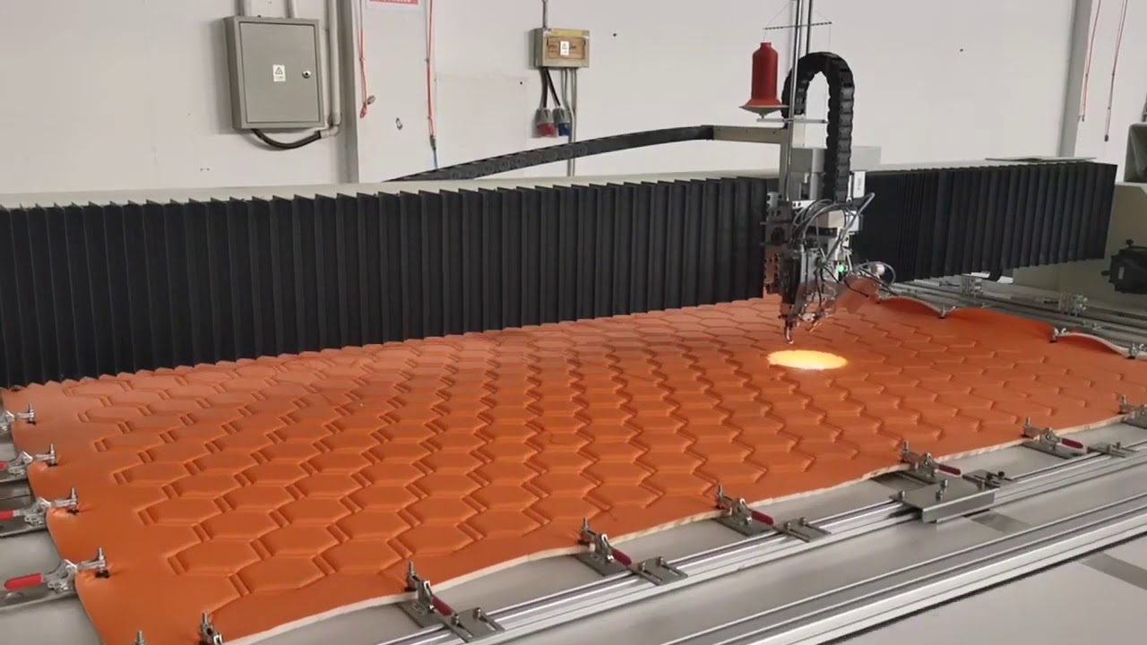 Large size pattern sewing machine for leather upholstery - YouTube