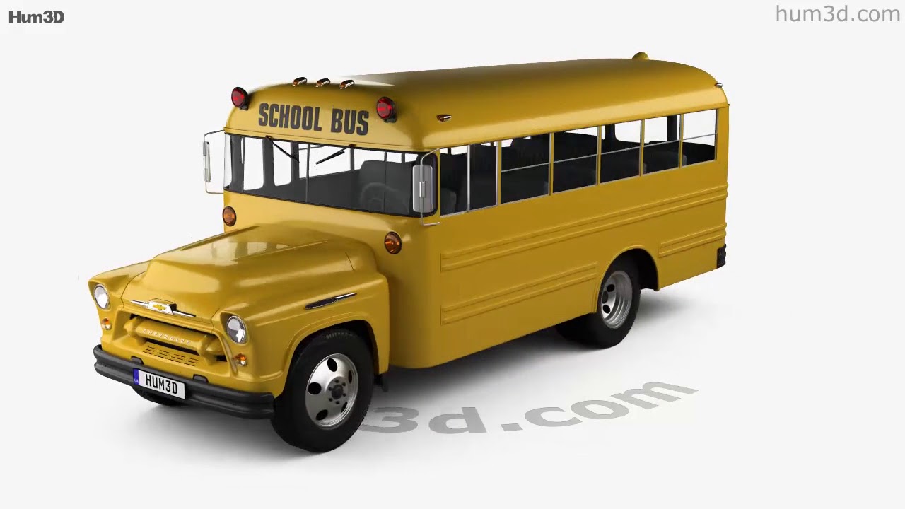 Chevrolet 4500 School Bus 1956 3D model by 3DModels.org - YouTube
