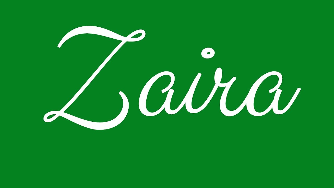 Learn how to Sign the Name Zaira Stylishly in Cursive Writing - YouTube