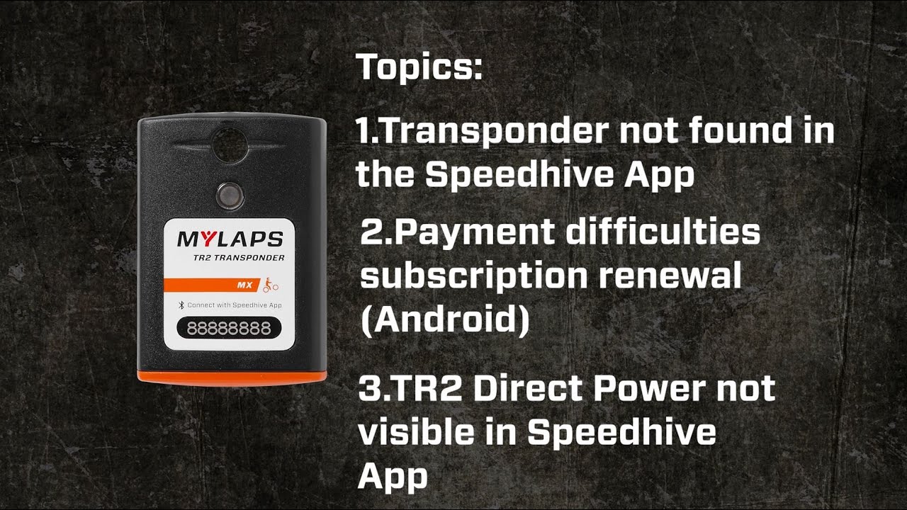 How to connect your MYLAPS TR2 Transponder to the Speedhive app - YouTube