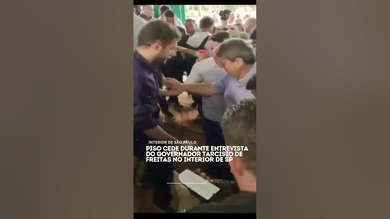 PISO CEDE DURANTE ENTREVISTA DO GOVERNADOR TARCÍSIO DE FREITAS NO INTERIOR DE SÃO PAULO - YouTube