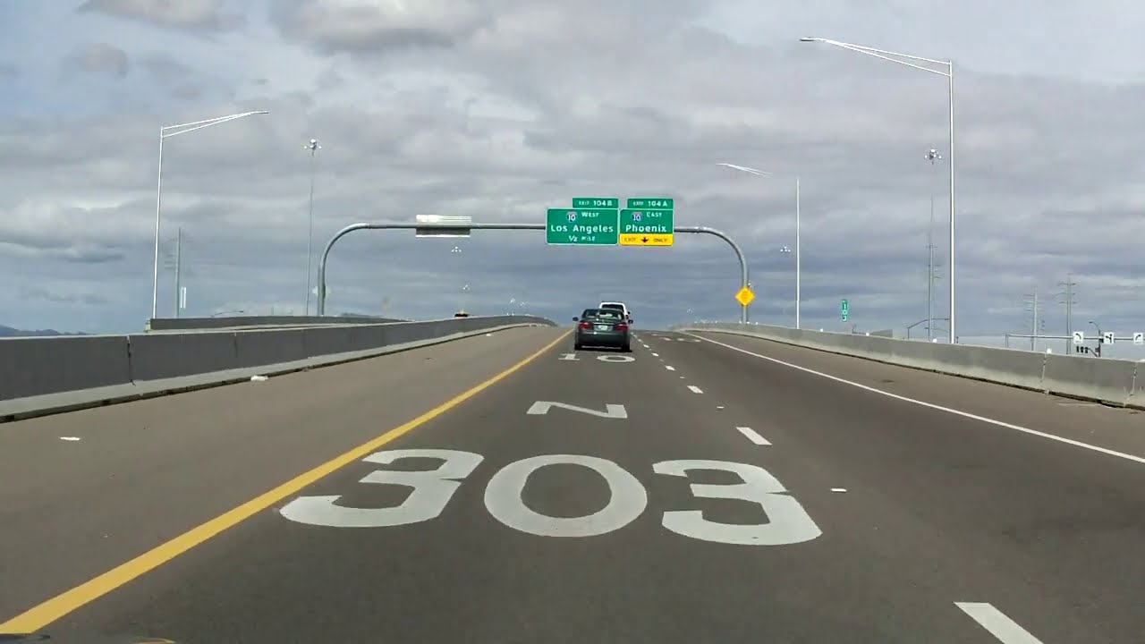 Phoenix Bypass (AZ Loop 303 Exits 102 to 110) northbound - YouTube
