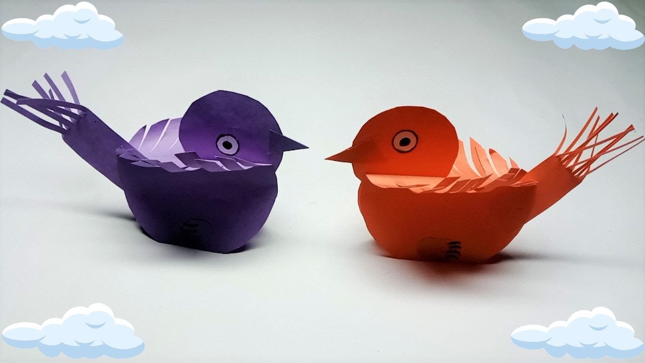 Beautiful Paper Bird For Easy crafts | Easy Paper Birds Making - YouTube