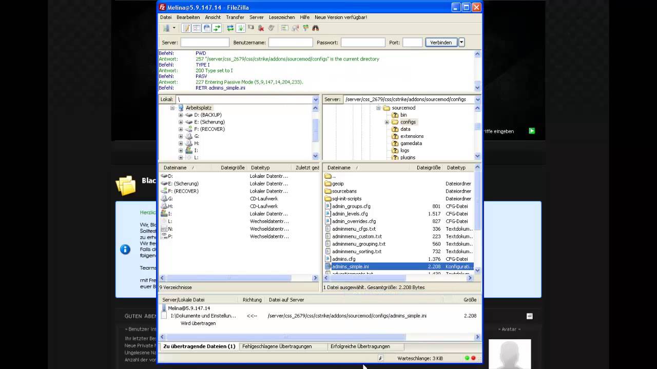 [Sourcemod] Admin hinzufügen auf FileZilla - YouTube