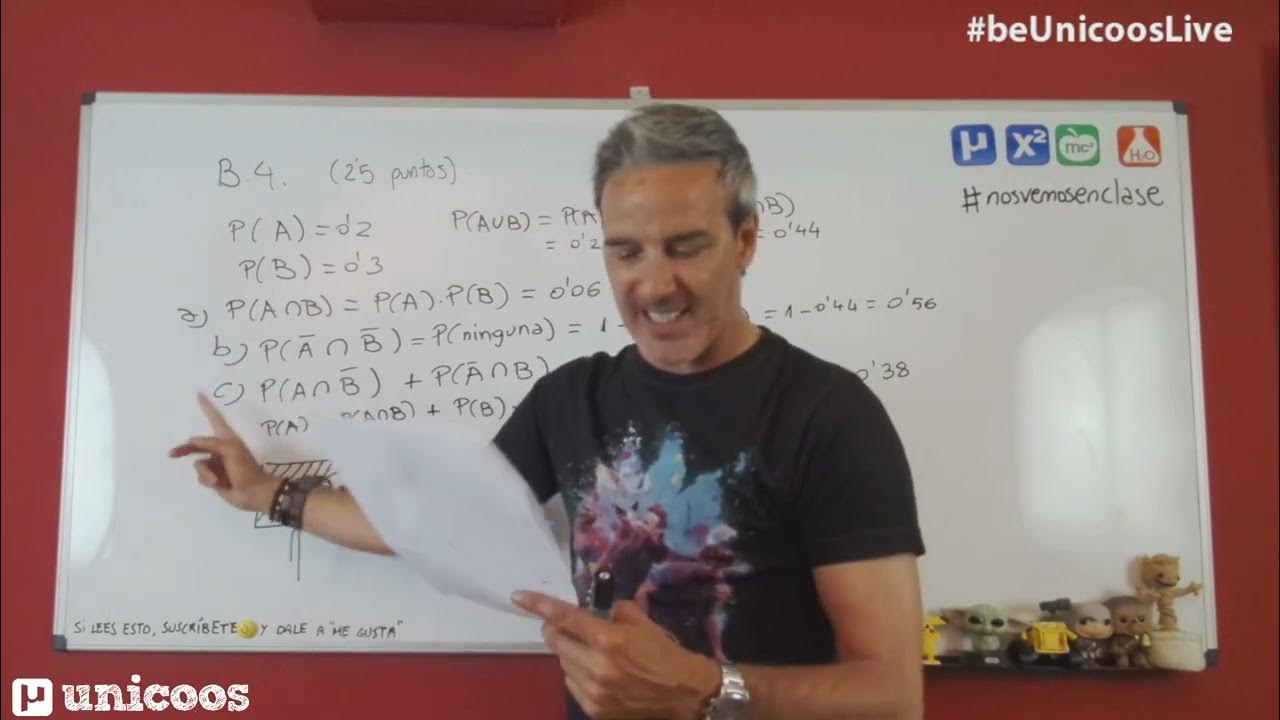 LIVE!!! MODELO EVAU 2022 - MATEMÁTICAS CCSS - EJERCICIO B.4 - Probabilidad total - YouTube