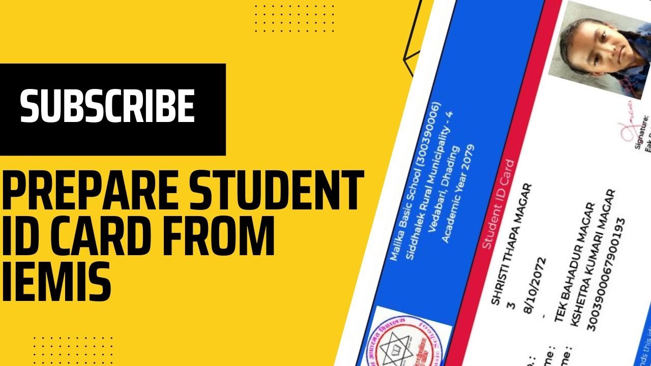 Prepare STUDENT ID CARD FROM IEMIS - YouTube