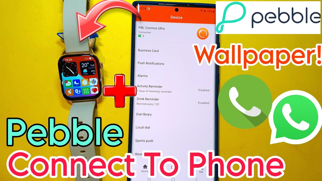Pebble Smartwatch Connect To Phone | pebble smartwatch ko phone se kaise Connect Kare - YouTube