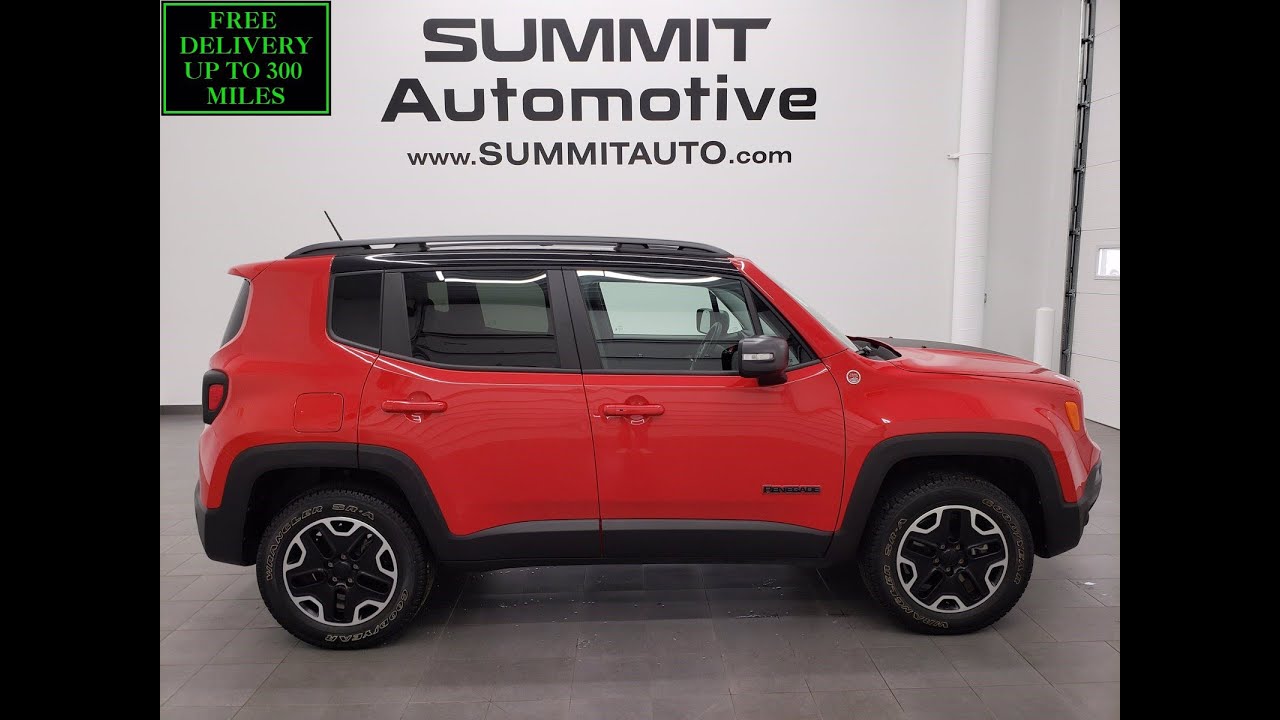 2015 JEEP RENEGADE TRAILHAWK MYSKY COLORADO RED WALK AROUND REVIEW ...