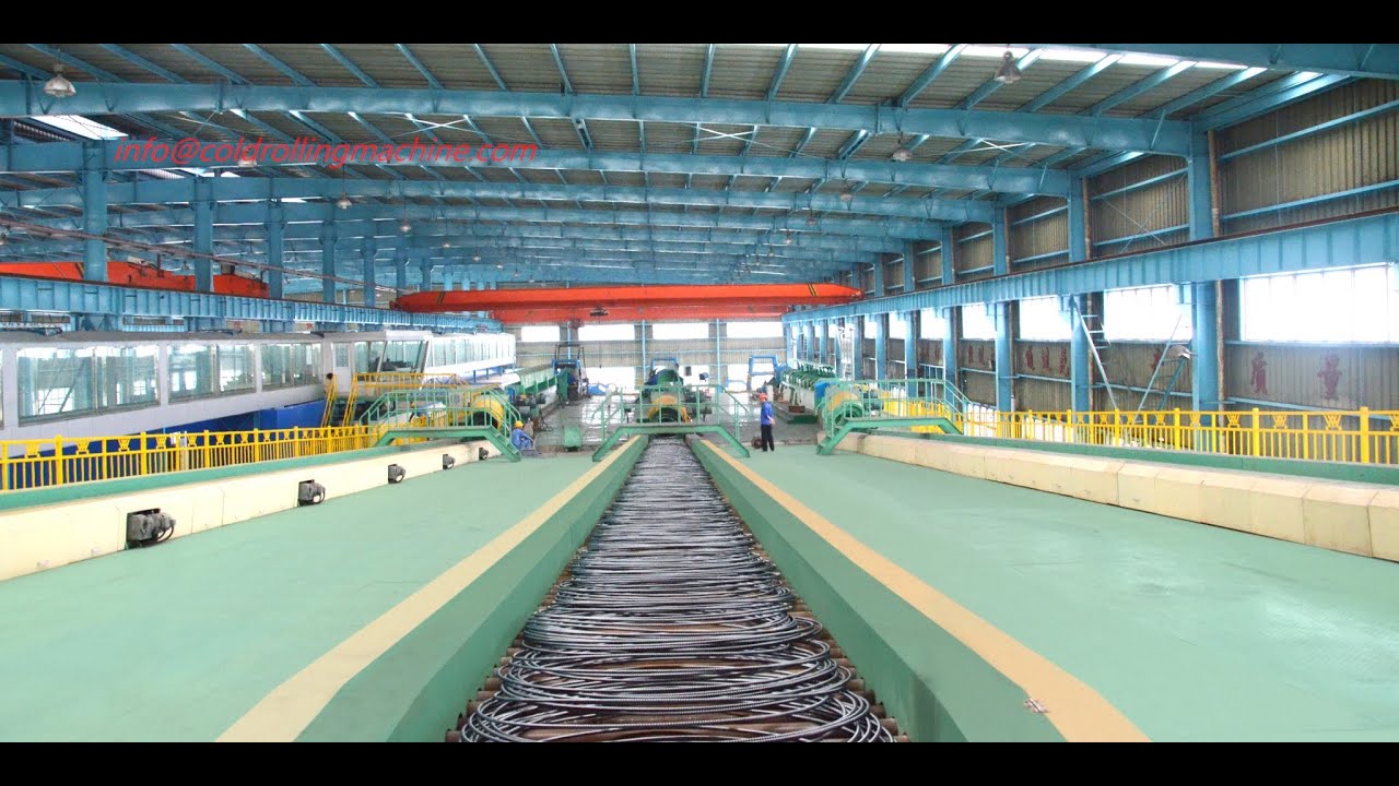 Rebar cold rolling mill production line with tempering furnace - YouTube