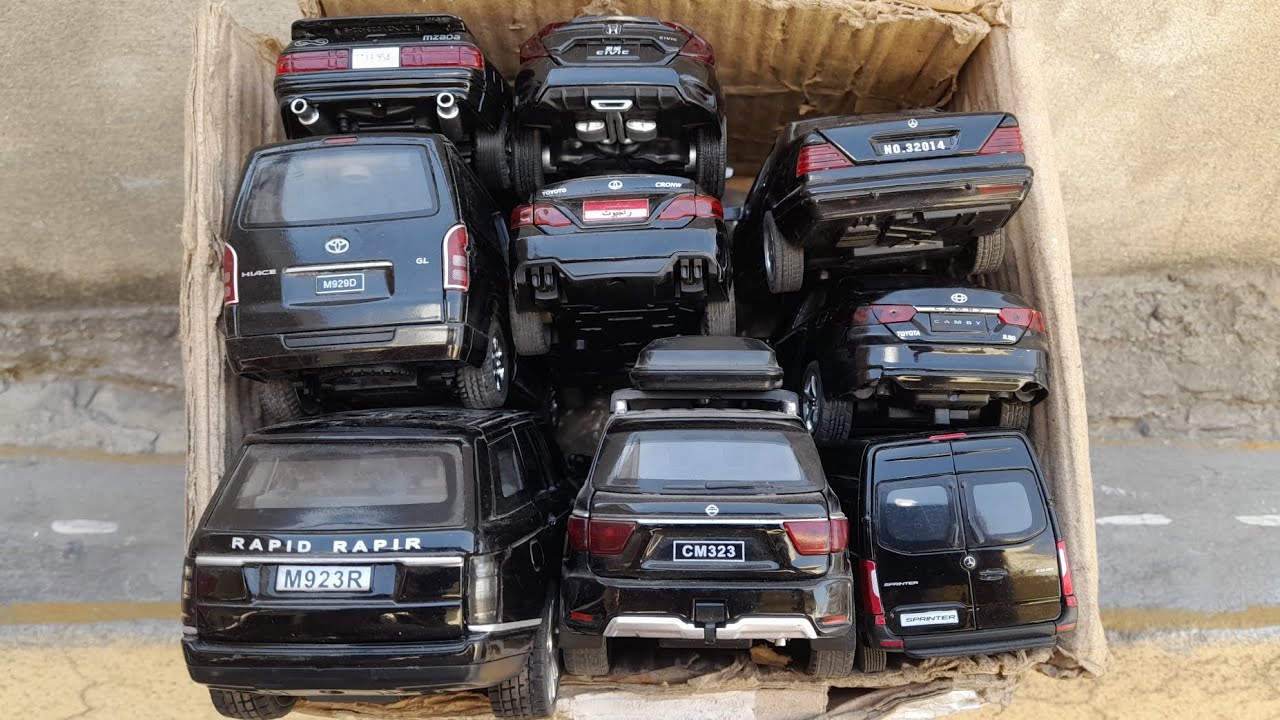 Lets pick a box of Black diecast model.cars collectio,Nissan,Toyota ...