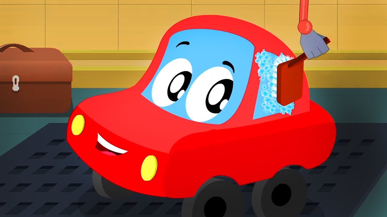 We Like Good Scrub | Bath Song | Little Red Car | Car Cartoon Nursery ...
