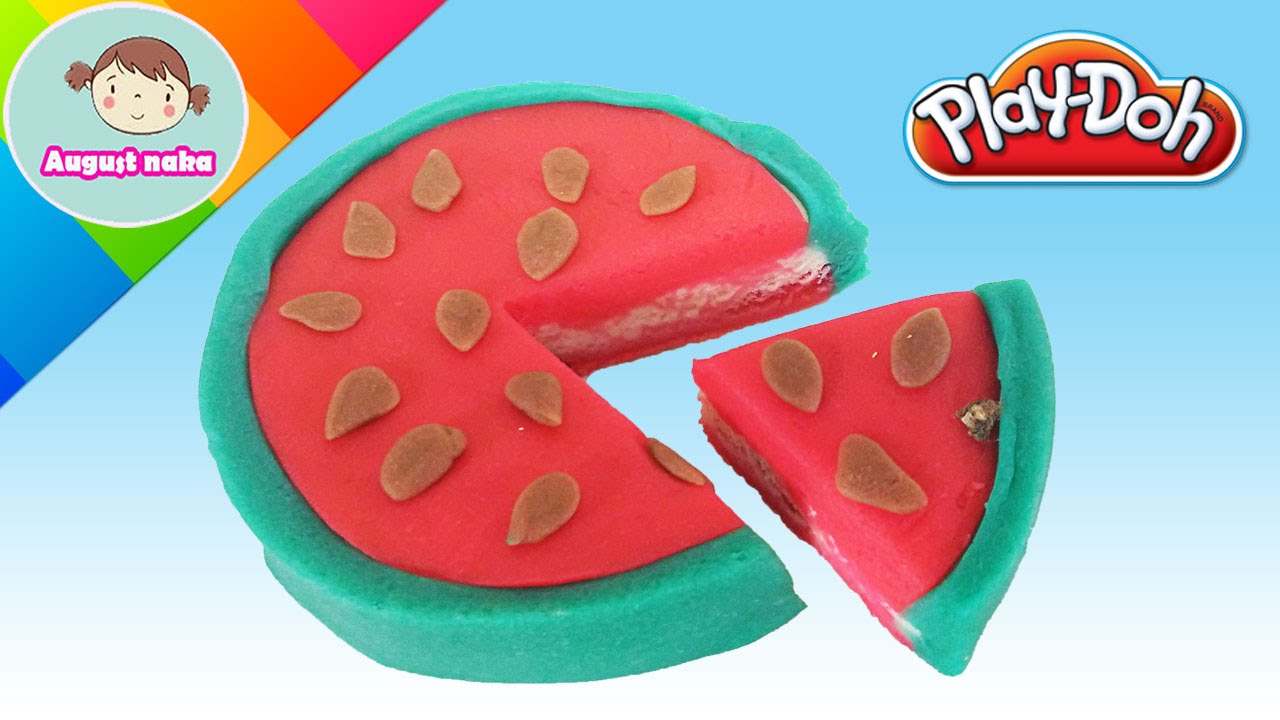 วิธีทำเค้กแตงโมจ้า Play doh watermelon cake - YouTube