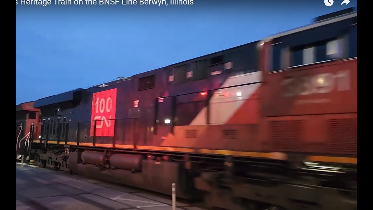 Special "CN 100" Years Heritage Train on the BNSF Line Berwyn, Illinois ...