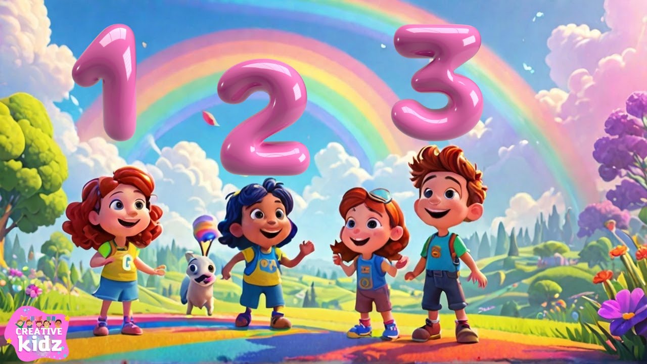 Fun RAINBOW Colors and 123 Counting Song For KIDS - YouTube
