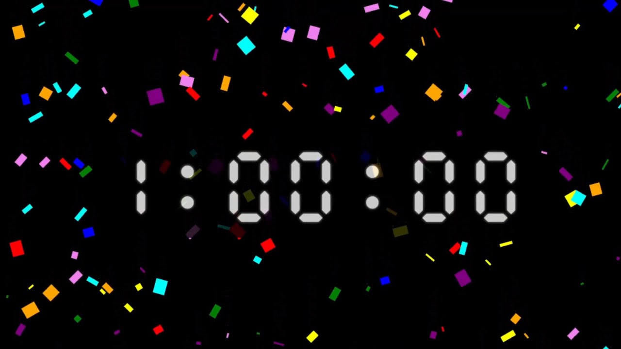 1 Hour Party Countdown Timer with Confetti | For New Year's, Birthdays ...
