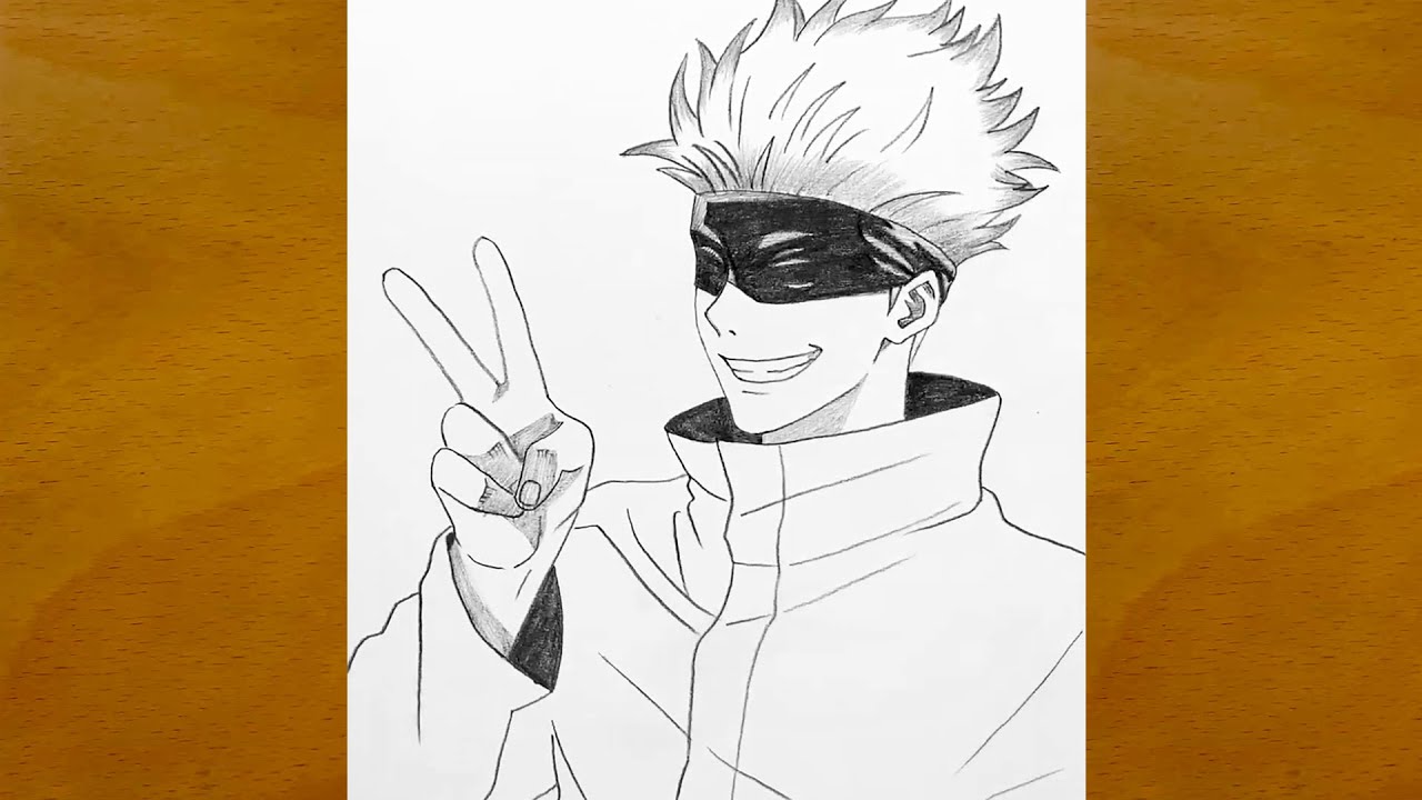 How to Draw Gojo Satoru || Easy Anime Sketch || Step by Step Drawing ...