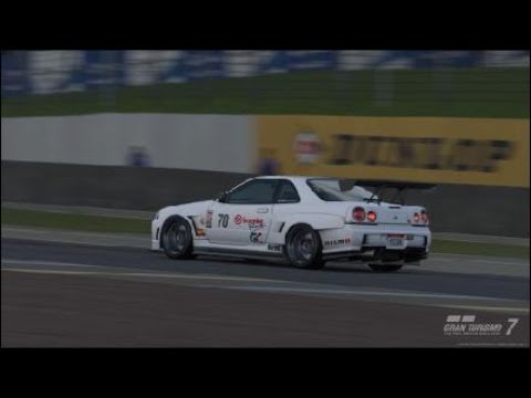 Gran Turismo 7.Skiline R34 GT-R. Circuito 24 Horas de Le mans. Carrera ...